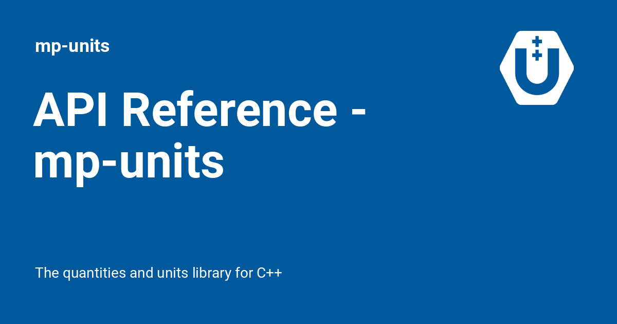 API Reference - mp-units