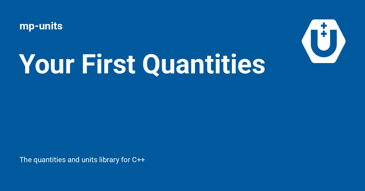 Your First Quantities - mp-units