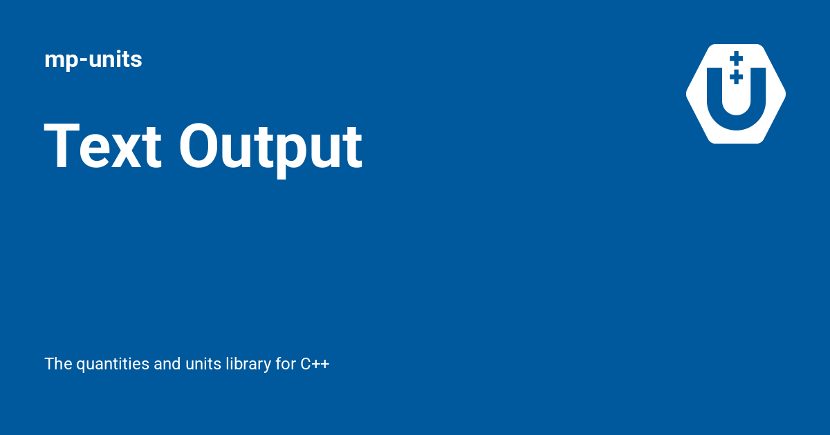 Text Output - mp-units