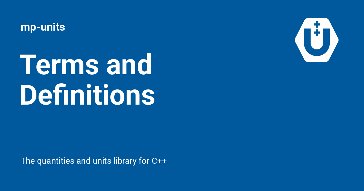 Terms and Definitions - mp-units